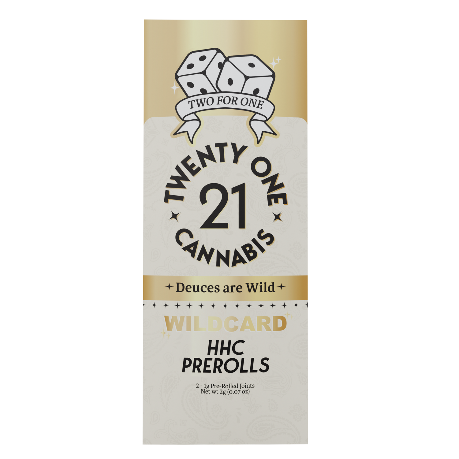 Twenty One Cannabis - Wildcard Strain 2ct. 1g HHC Prerolls (15ct. Case